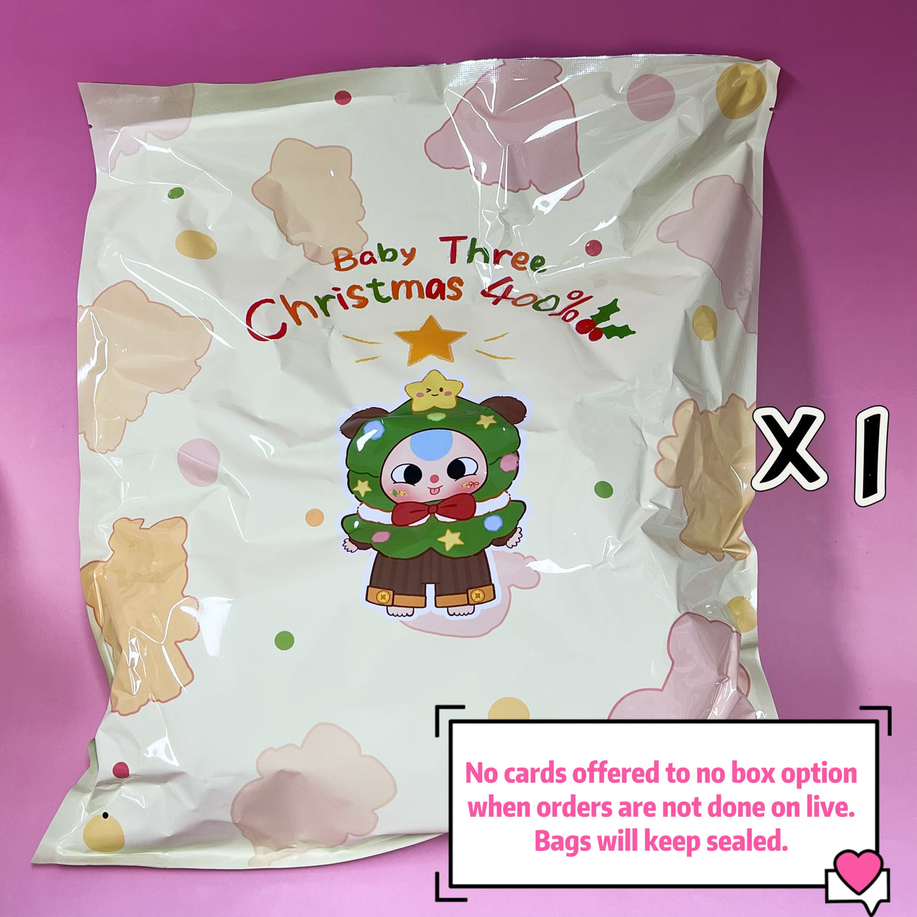 Baby Three Christmas 400% Limited Plush Series Blind Box
